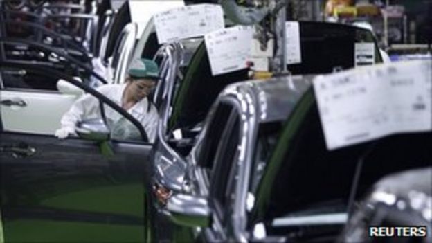 Japan's car production plunges due to parts shortages - BBC News