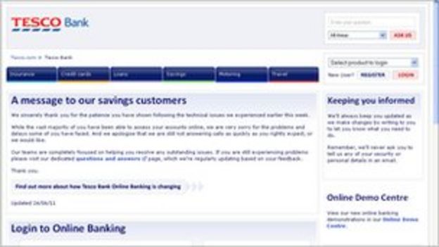 Tesco Bank boss apologises for online account faults - BBC News