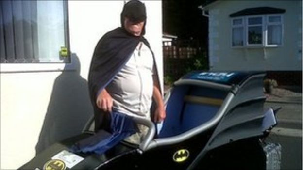 Batmobile mobility scooter raises money for charity - BBC News