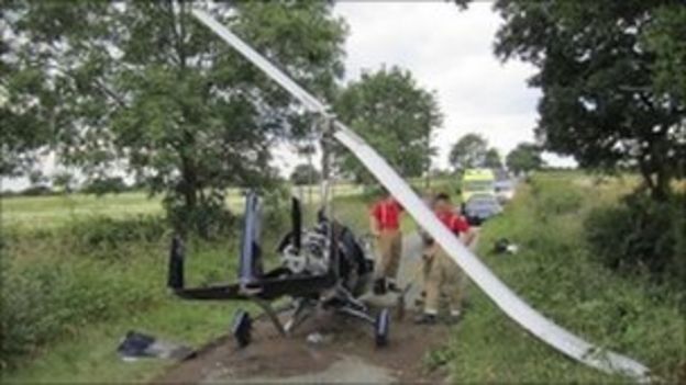 Gyrocopter pilot injured in crash in Staffordshire - BBC News