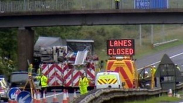 M8 fatal lorry crash driver named as Hugh McKenna - BBC News