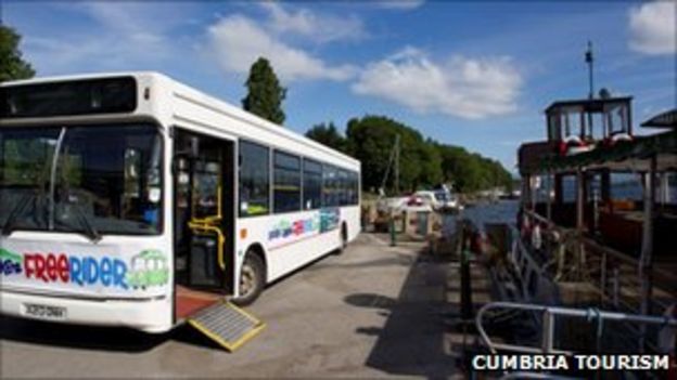 Businesses start free bus service in south Cumbria - BBC News