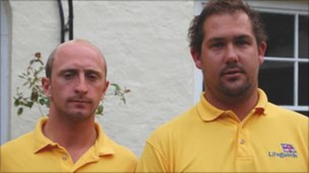 Lifeguards Andy Waterfield and Jamie Rowlands win awards - BBC News