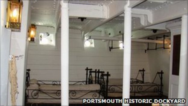 HMS Warrior sickbay restoration completed in Portsmouth - BBC News