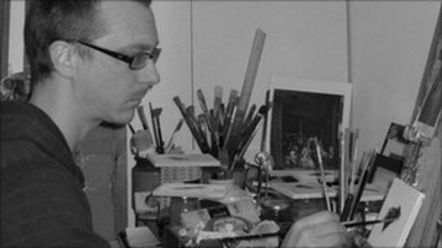 Cheltenham artist Dan Young creates 1000 paintings in 1000 days - BBC News