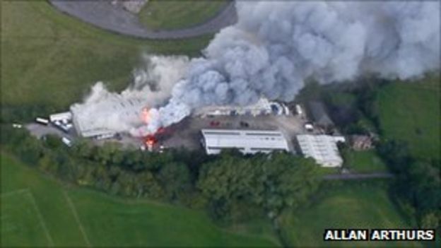 Fire at industrial site at Lasham near Basingstoke - BBC News
