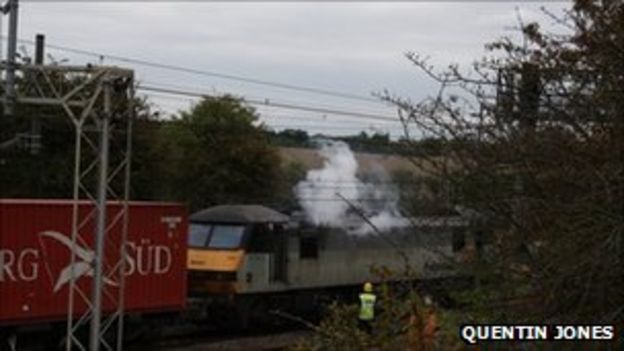 Freight train fire near Milton Keynes disrupts services - BBC News