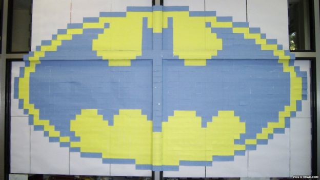Sticky note artwork at the office - BBC Newsround