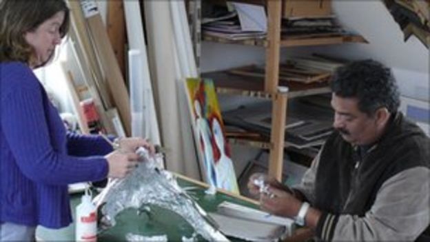 Zoe Walker and Neil Bromwich gather recordings on Skye - BBC News