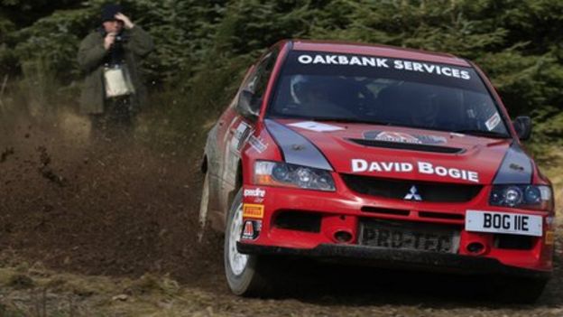 David Bogie celebrates British Rally Championship win - BBC News