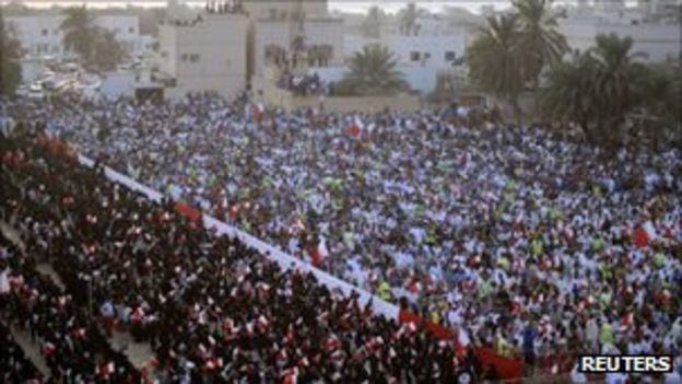 Bahrain jails 27 people for links to mass protests - BBC News