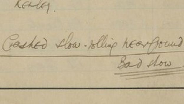 Sir Douglas Bader's log book from crash is auctioned - BBC News