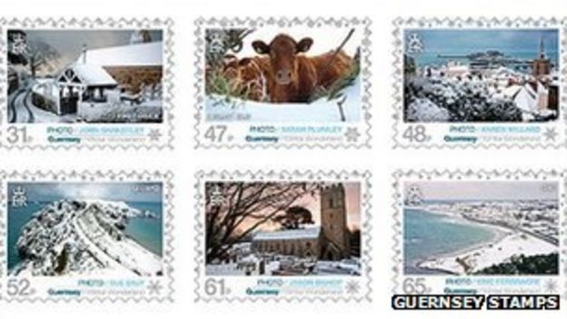 Guernsey Christmas stamps show off island photos - BBC News