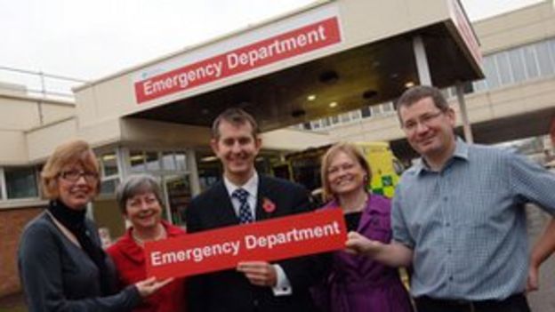 New emergency department signs for Craigavon Area Hospital - BBC News
