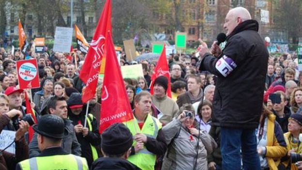 Strike march continues Brighton's tradition of protest - BBC News
