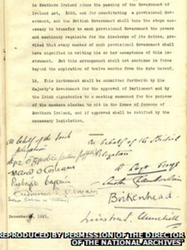 90th anniversary of signing of Anglo-Irish Treaty - BBC News