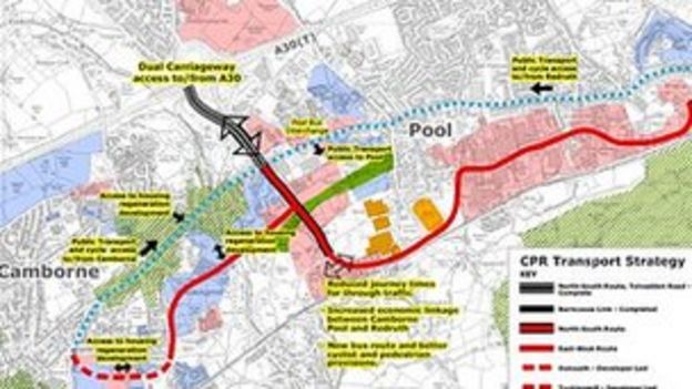 Cornwall Camborne-Redruth link road ready for construction - BBC News