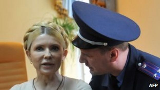 Ukraine's Tymoshenko sent to jail in Kharkiv - BBC News