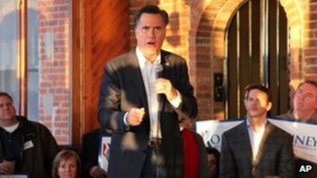 Republicans attack rival Ron Paul in Iowa - BBC News