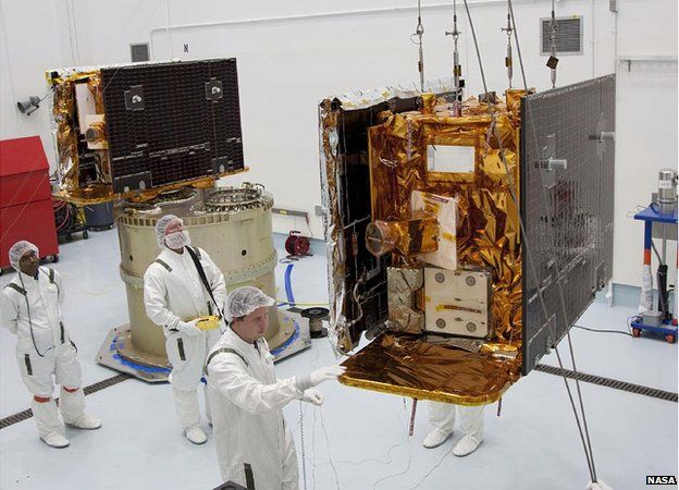 Nasa's gravity twins now circling Moon - BBC News