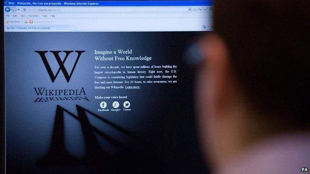 Wikipedia shuts down for 24 hours in US bills protest - BBC Newsround