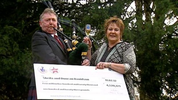 National Lottery win: Sheila and Duncan Davidson collect £4.5m cheque ...