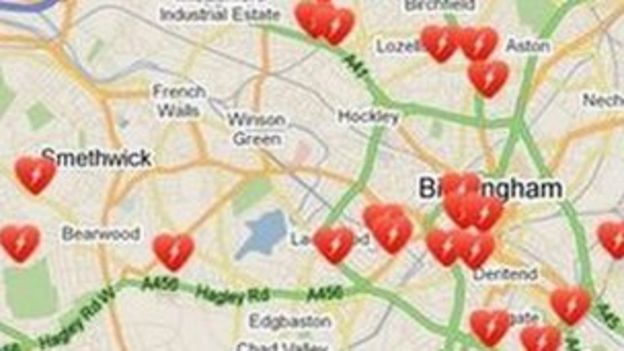 Defibrillator locating website launched in West Midlands - BBC News
