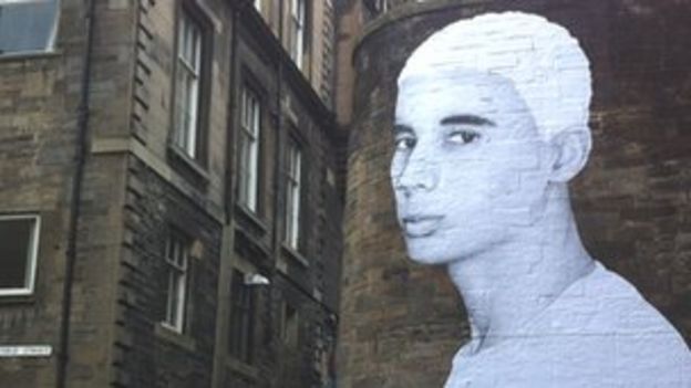 Huge Joe Caslin artwork of teenage hoody appears in Edinburgh street ...