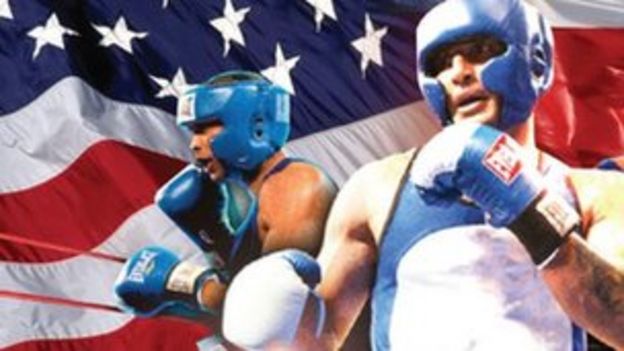 USA police boxers take on Staffordshire officers for charity - BBC News