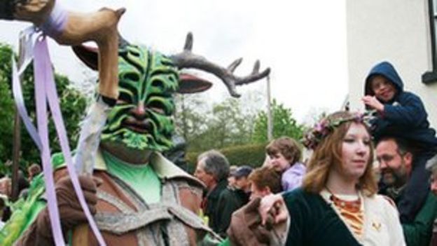 Clun Green Man event cancelled after heavy rain - BBC News