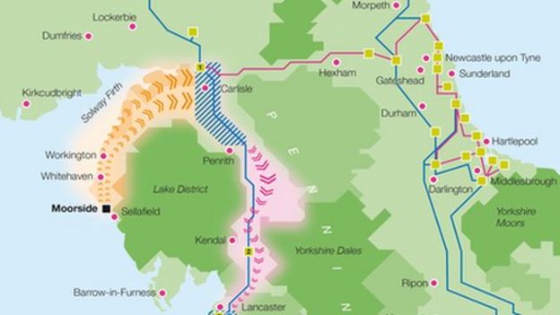 Chosen Cumbria nuclear site pylon route revealed - BBC News