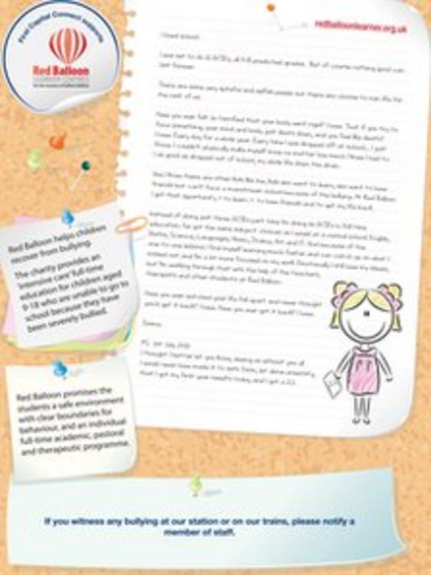 Anti-bullying posters at railway stations - BBC News