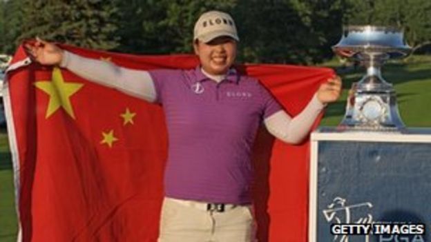 Feng Shanshan first Chinese to win golf major at LPGA - BBC News