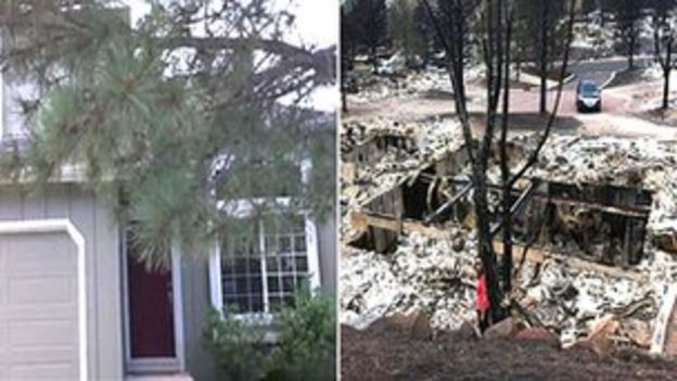 Couple's home ravaged by Colorado wildfire - BBC News