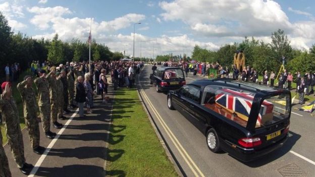 Llandaff Cathedral funeral for Guardsman Craig Roderick - BBC News