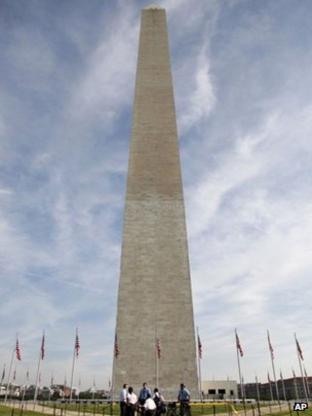 Washington Monument closed until 2014 for repairs - BBC News