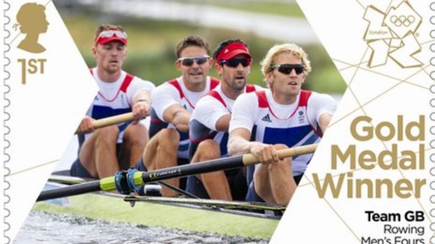 Rower Tom James's gold post box and stamp honour - BBC News