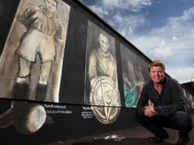 History of Belfast's Sandy Row celebrated in artwork - BBC News