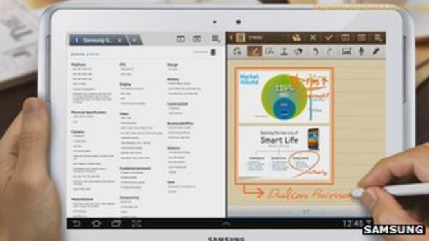 Samsung Galaxy Note tablet launched mid-patent trial - BBC News