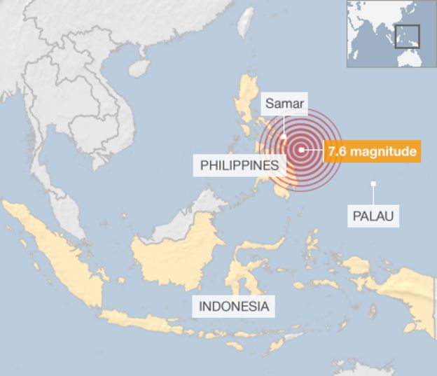 Large earthquake strikes off Philippines - BBC News