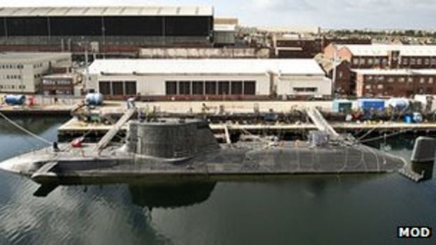 High winds delay departure of Ambush submarine from Barrow - BBC News