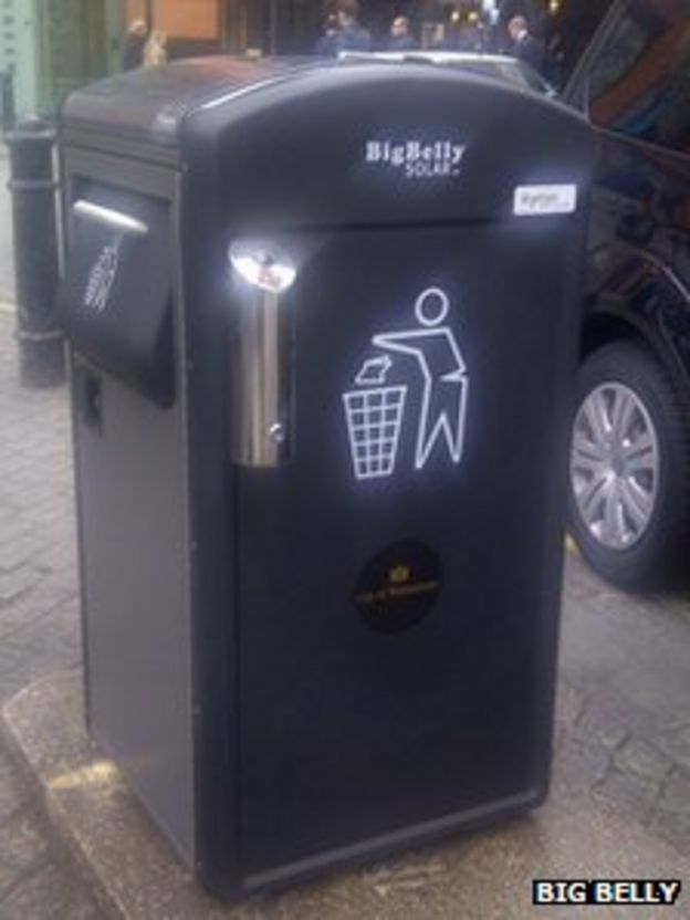 Oxford City Council to trial solar-powered 'email' bin - BBC News
