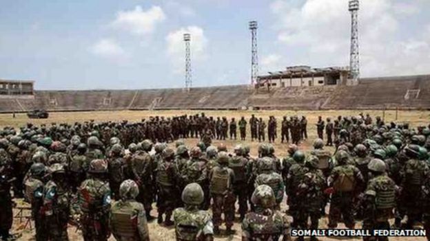 Somali football stadium: African Union urged to leave - BBC News