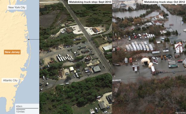 Sandy: New Jersey before and after images - BBC News