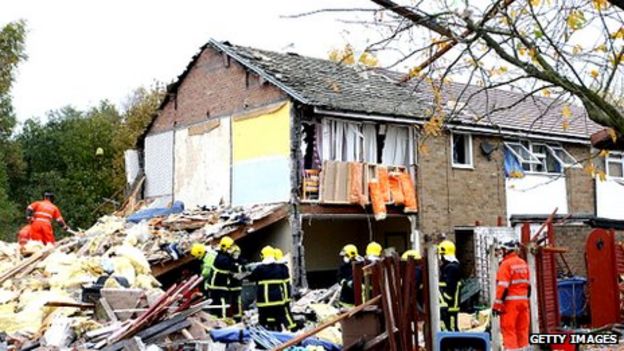 Salford gas explosion victim, 75, returns to her home - BBC News