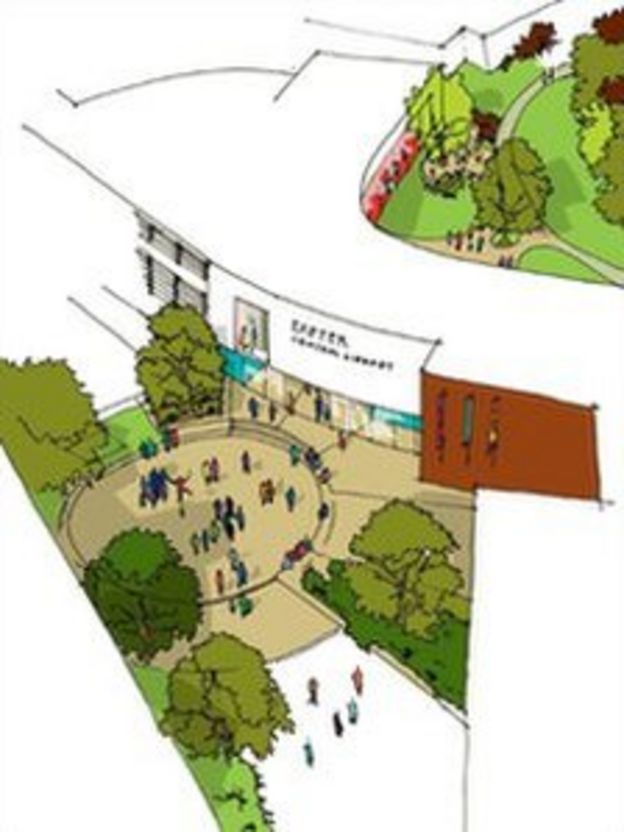 Temporary library opens in Exeter as upgrade begins - BBC News