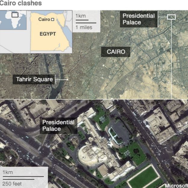 Egypt army erects barriers at Cairo presidential palace - BBC News