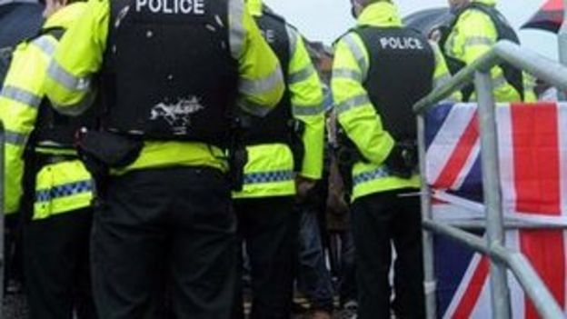 Union flag protests: Officer injured in Ballymena - BBC News