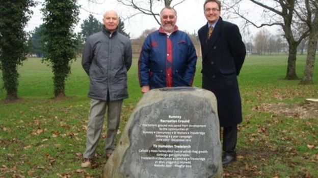 Rumney Recreation Ground, Cardiff, victory marked by memorial - BBC News