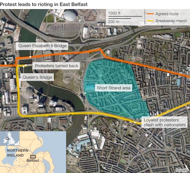 Belfast flag protests: Youths "led by the nose" to jail - BBC News